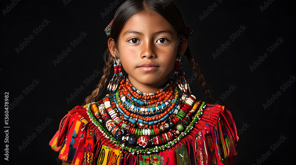 Foto de Stock una niña indigena portando su vestimenta tradicional de ...