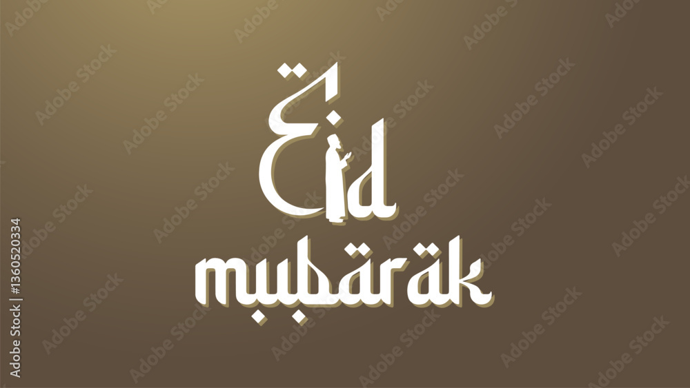 Eid Mubarak Calligraphy word art design, vector typeface. Arabic font ...
