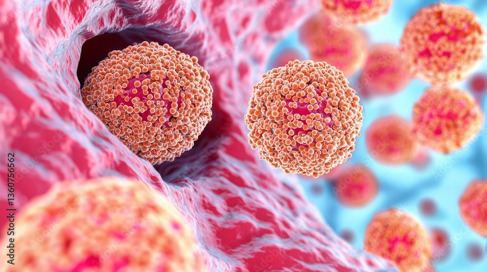 Biology Cell and Clot concept. Microscopic view of cells in a ...