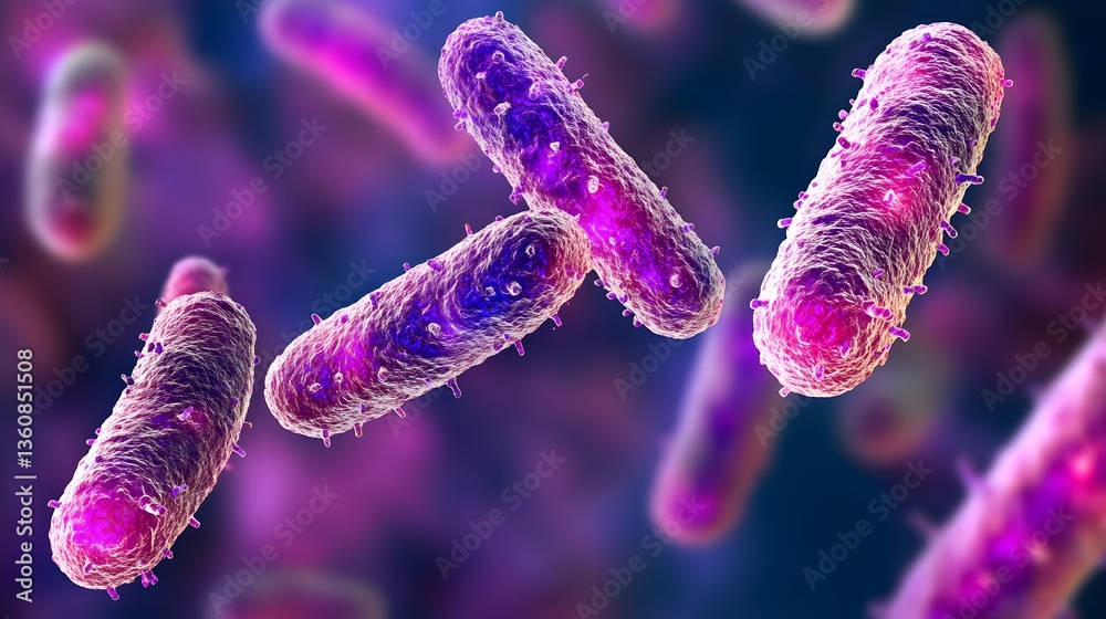Bacteria diversity under microscopic magnification background ...