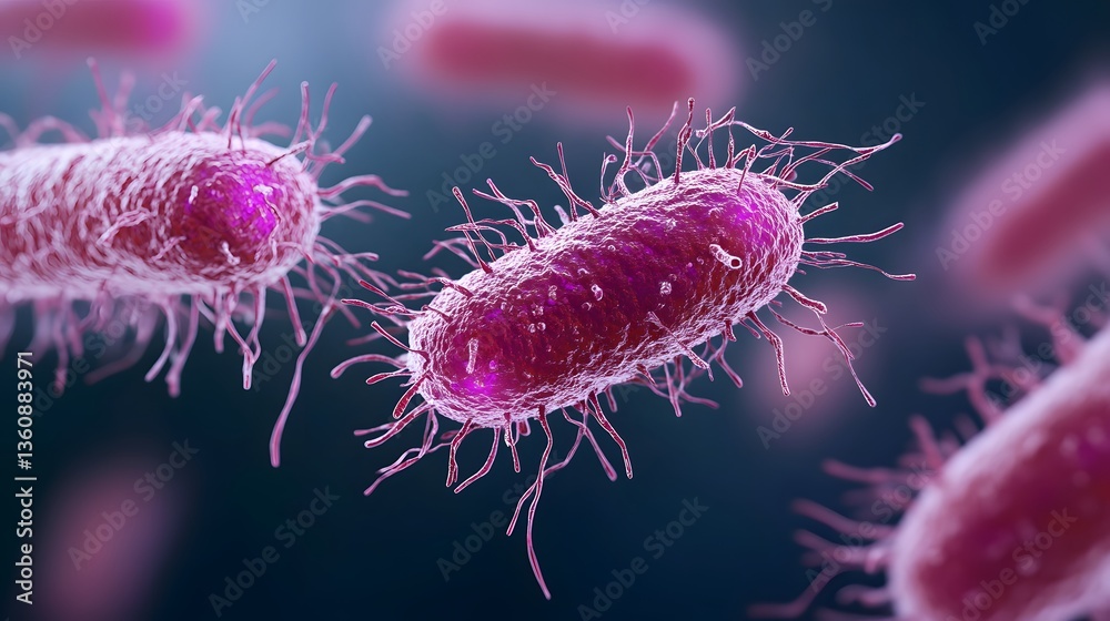 Bacteria diversity under microscopic magnification background ...