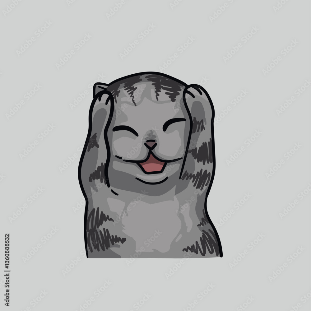 baby cat crying, meme illustration Stock Vector | Adobe Stock