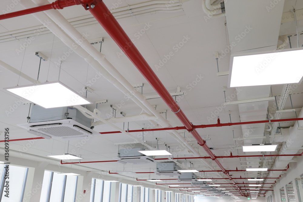 Fire extinguishing system details in the ceiling Stock Photo | Adobe Stock