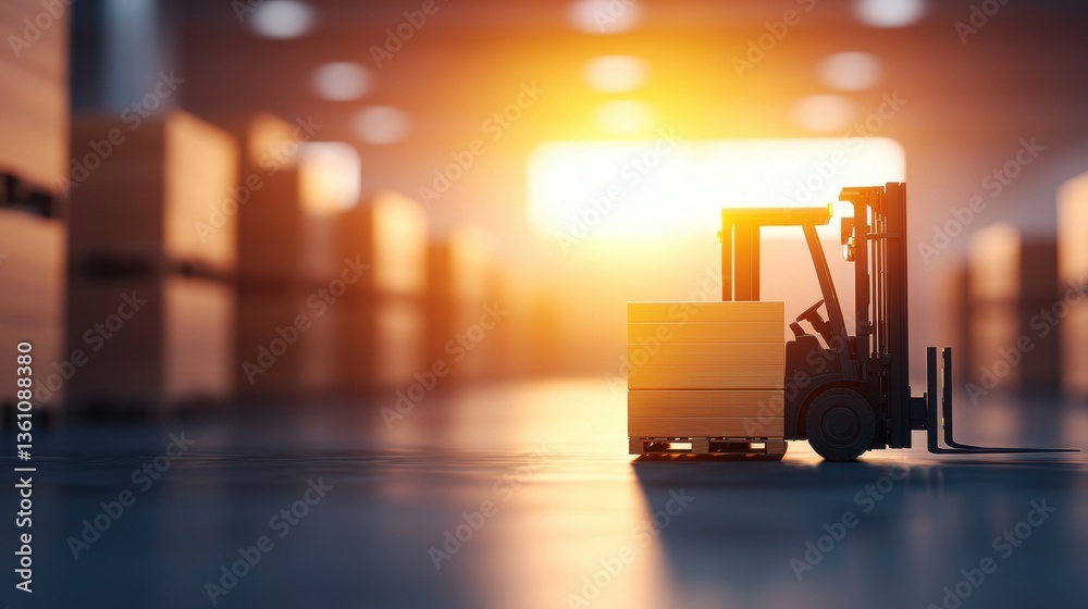 inventory management stock Forklift moving pallets of goods in a ...