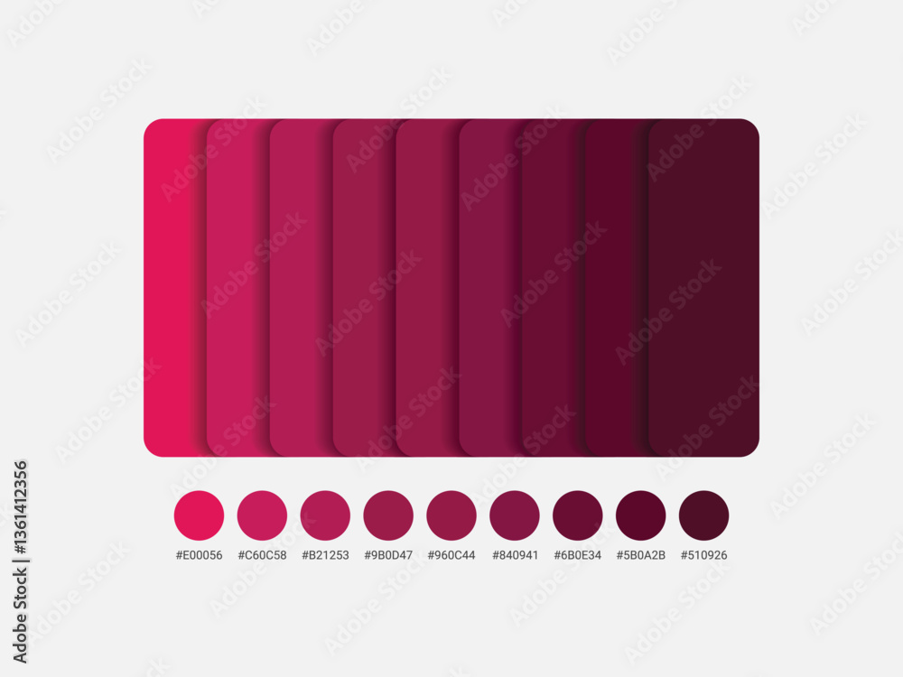 Cherry red color palette with color codes catalog samples of cherry ...