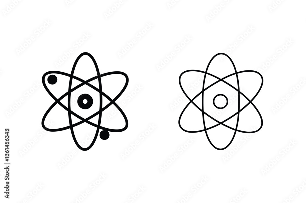 Atomic Structure Diagrams Simplified and Detailed Nucleus Models Stock ...