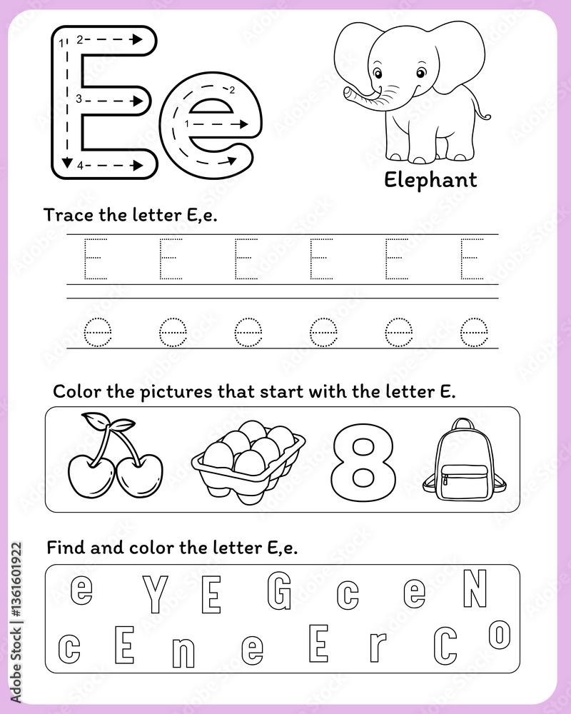 English alphabet tracing practice worksheets, educational letters a-b ...