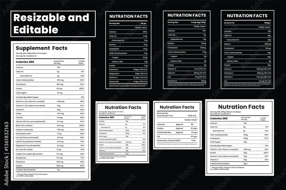 Nutrition Facts, Nutrition Facts Label, Supplement facts, Nutrition ...