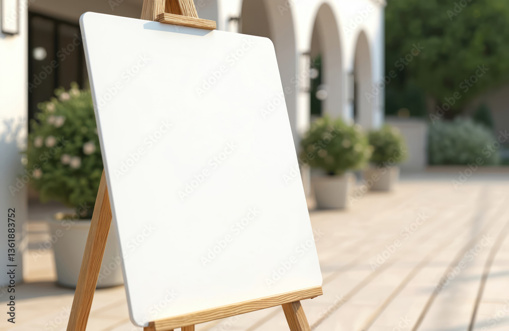 Outdoor wedding whiteboard mockup with welcome sign. Greeting template ...