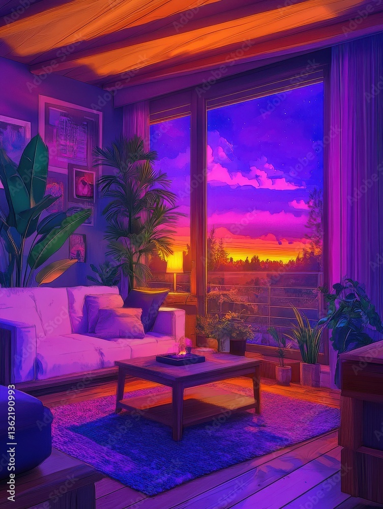 animated virtual backgrounds, stream overlay loop, cozy lo-fi living ...