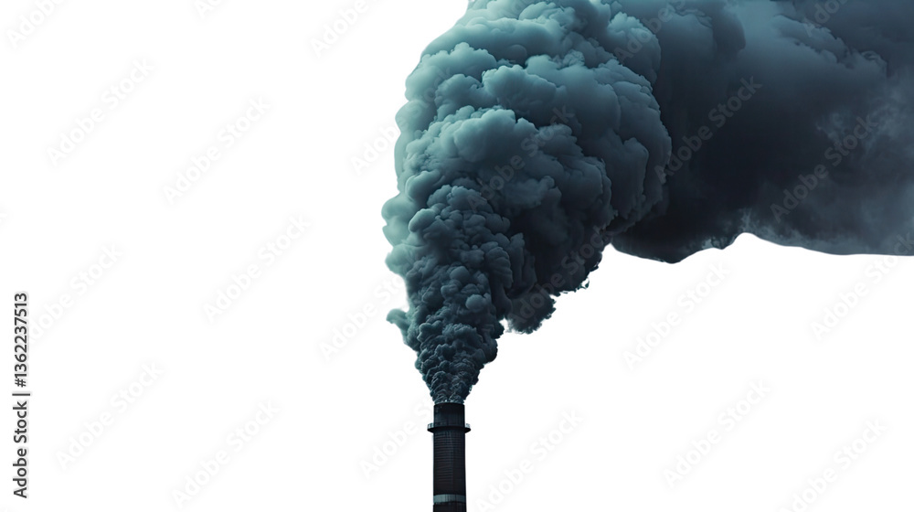 Smoke Stack Emissions: A plume of dark, billowing smoke rises from an ...