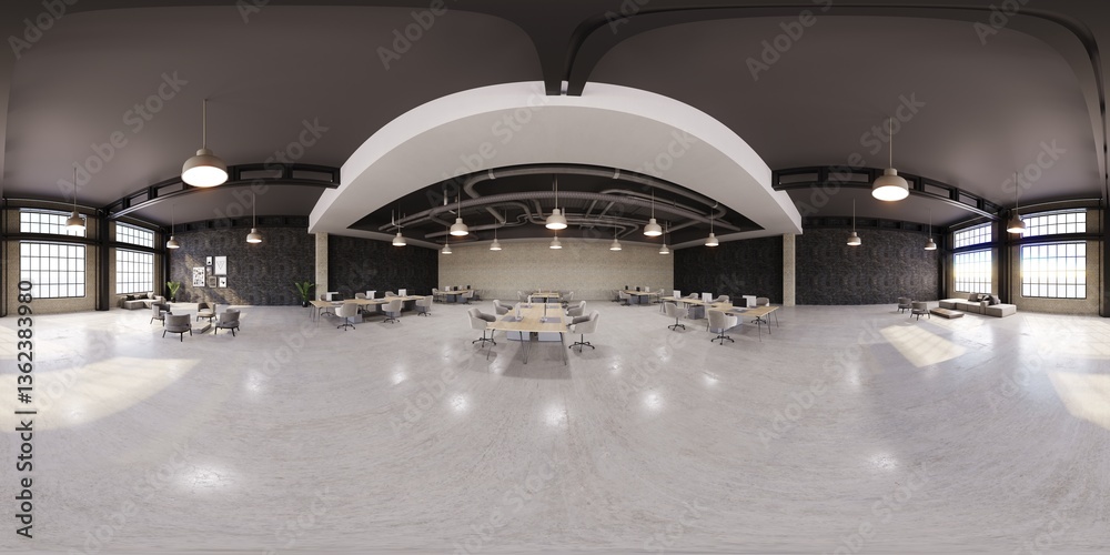 Full spherical hdri panorama 360 degrees of empty exhibition space ...