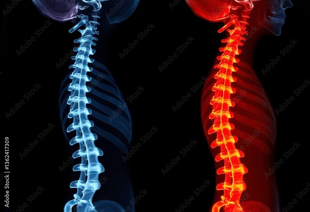 Lateral spine X-ray reveals significant scoliosis curvature ...