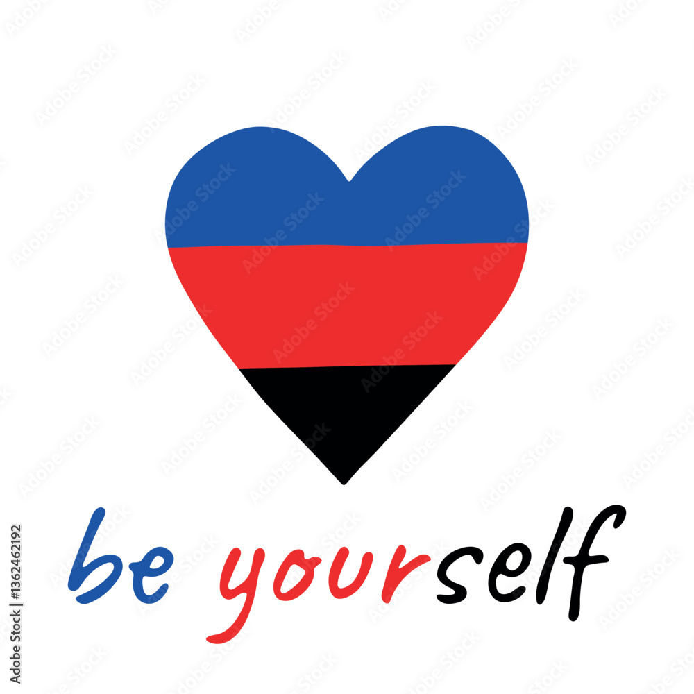 Colorful heart shape Polyamory pride flag Happy pride day LGBTQIA ...