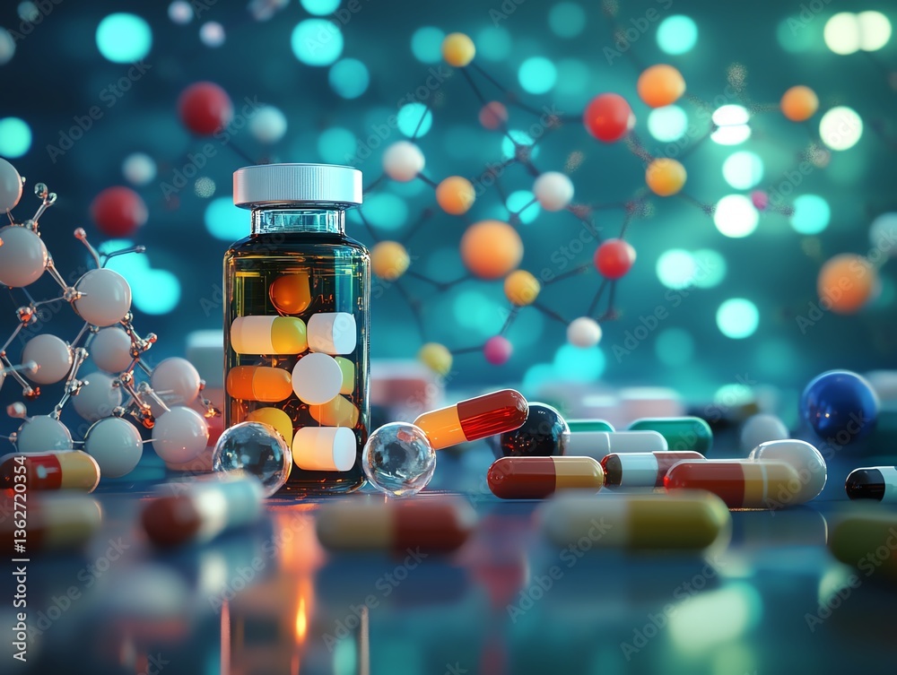 Medicines and structure formula Pharmacy image Stock Illustration ...