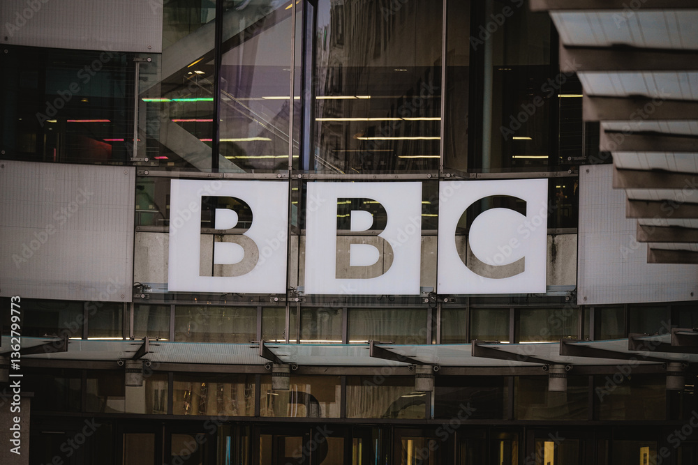 BBC Broadcasting House Signage On Facade, Lettering Sign, Text Sign ...
