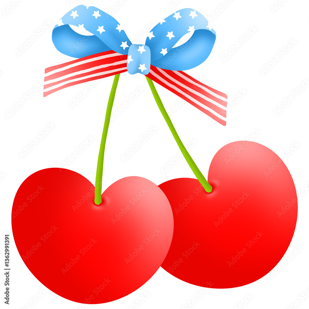 Coquette 4th Of July Png, Cherry png Stock Illustration | Adobe Stock