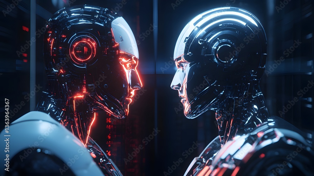 Ilustración de Stock Ai vs traditional robots a comparative analysis in ...