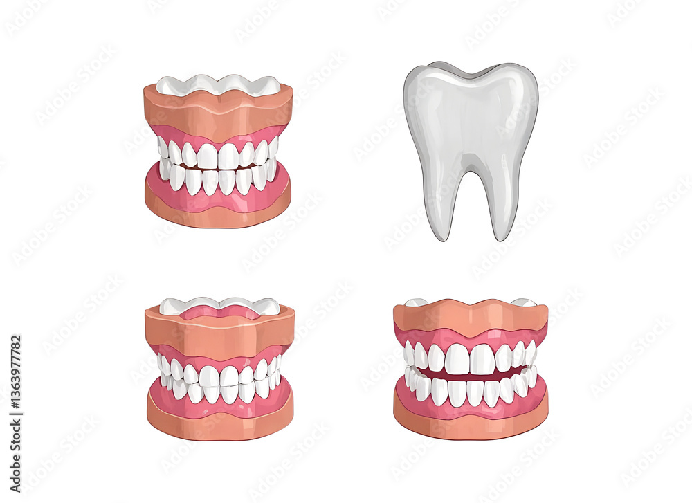 Types of Malocclusion – Educational Dental Diagram, Simplified Teeth ...