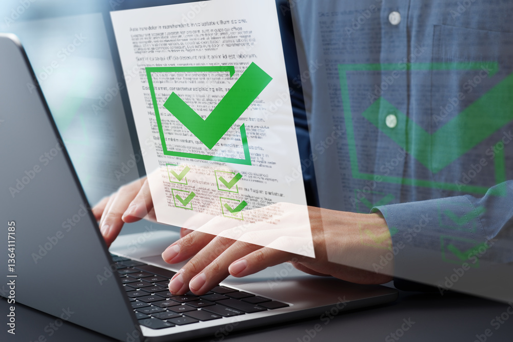 Preparation of documents. Documents and checkmark. Compliance and ...