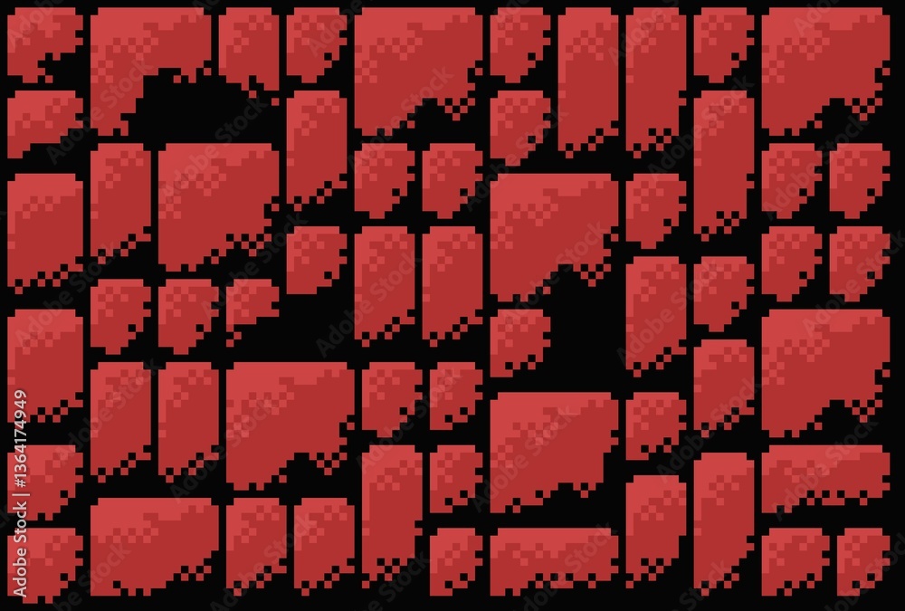 Illustration Stock Pixel Art - Dungeon texture tile pattern,for pixel ...