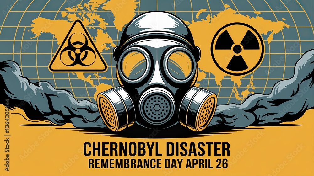 Biohazard and radiation warning signs highlight nuclear contamination ...