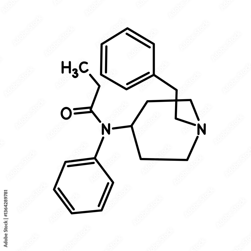 Chemical structure of fentanyl Stock Vector | Adobe Stock