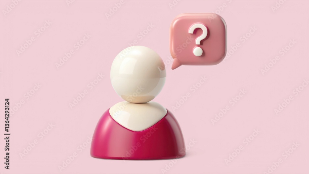 Special Needs Education 3D illustration concept. Abstract figure with a ...