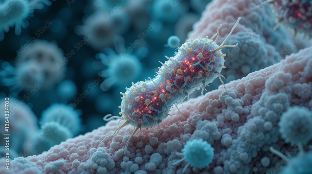 Neisseria gonorrhoeae . Microscopic view of gonococcus bacterial cell ...