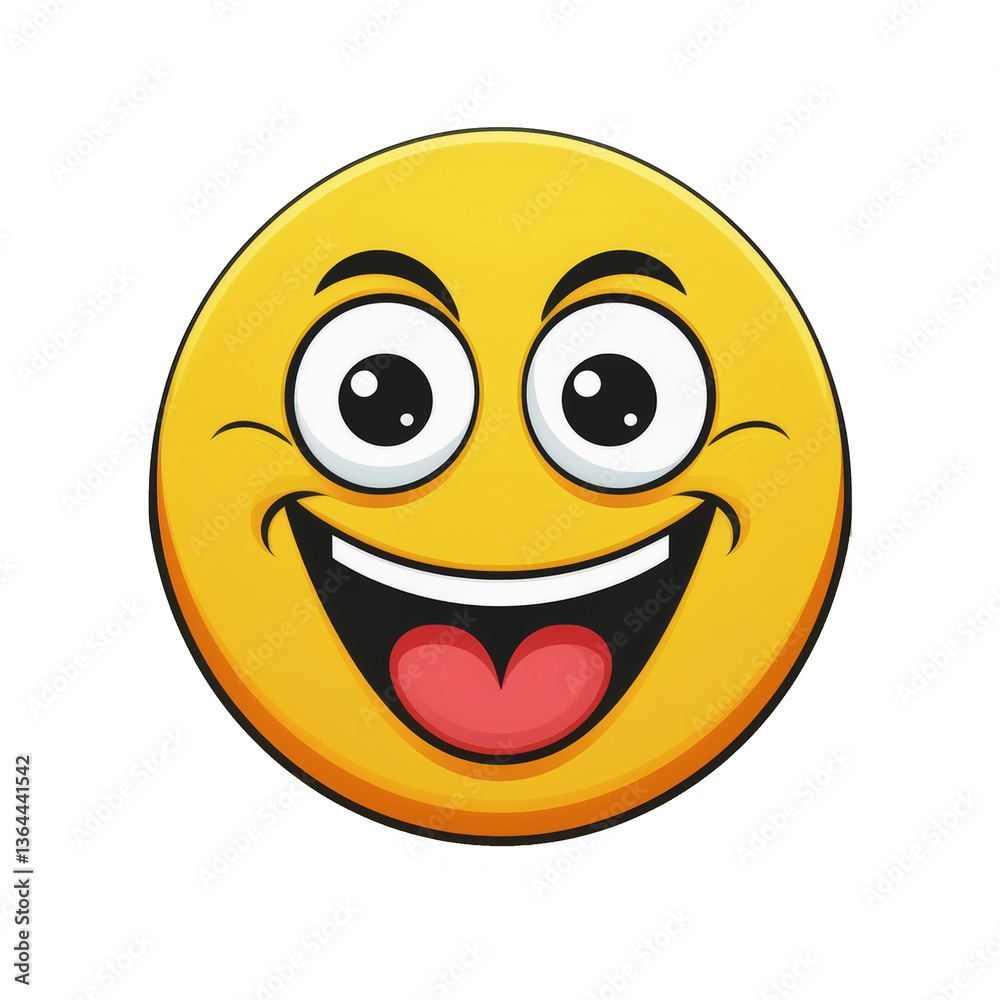 Crazy face emoji on transparent png background Stock Illustration ...