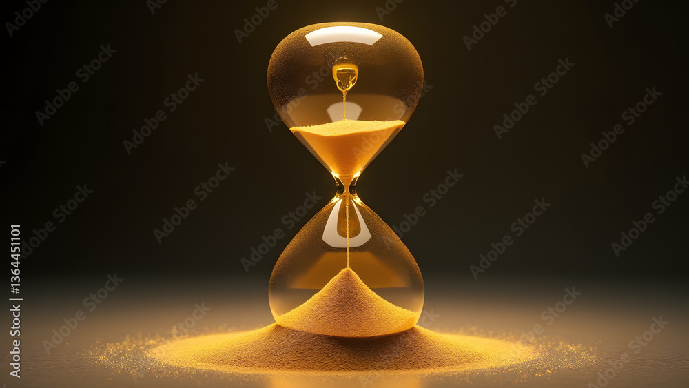 Sacred geometry hourglass where sands form vesica piscis shapes within ...