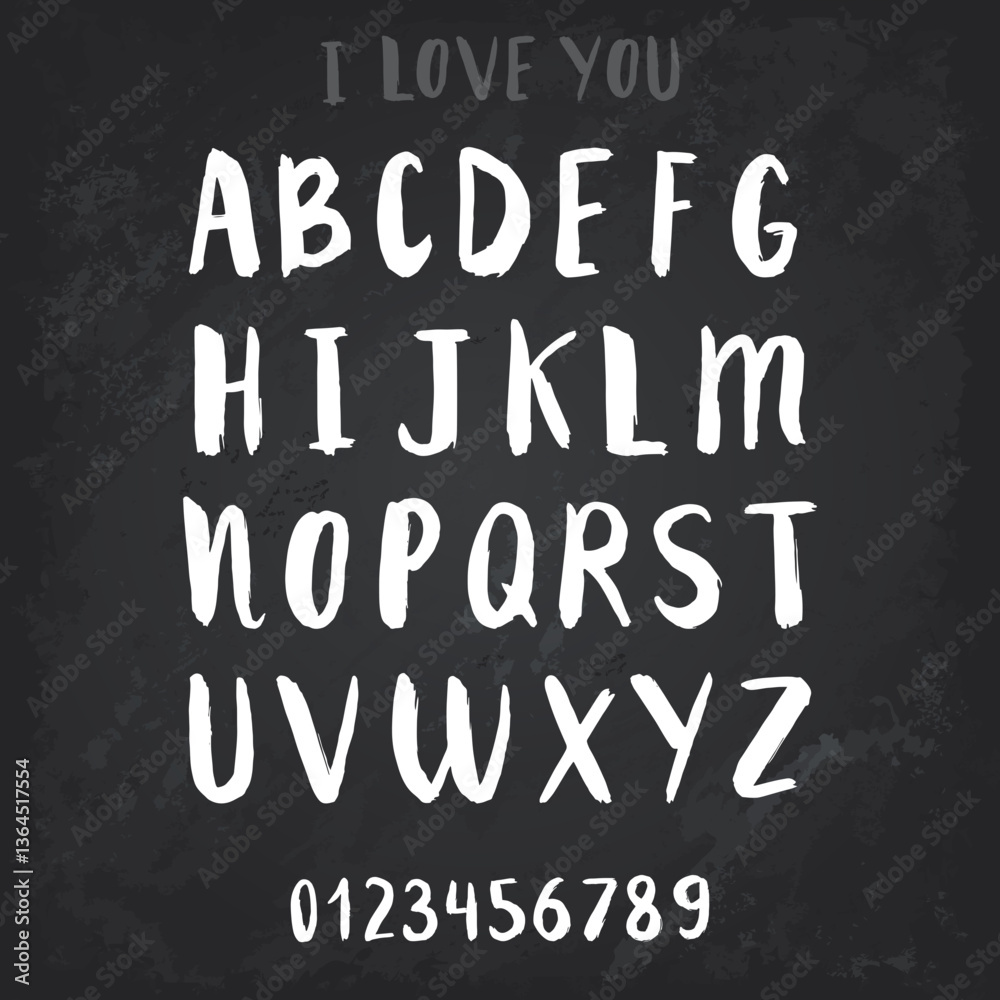 Chalkboard Alphabet. Vector Alphabet letters. Hand drawn alphabet ...