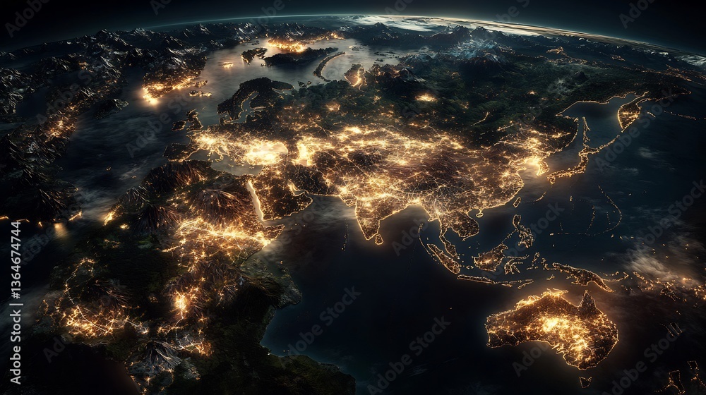 Map where borders glow according to cultural influences rather than ...