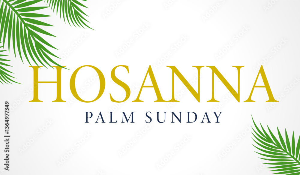 Hosanna, Palm Sunday church media design. Holy Week template with palm ...