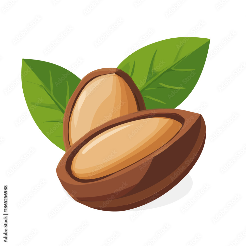A flat 2D icon of a kola nut, designed in a simple style. Vector ...