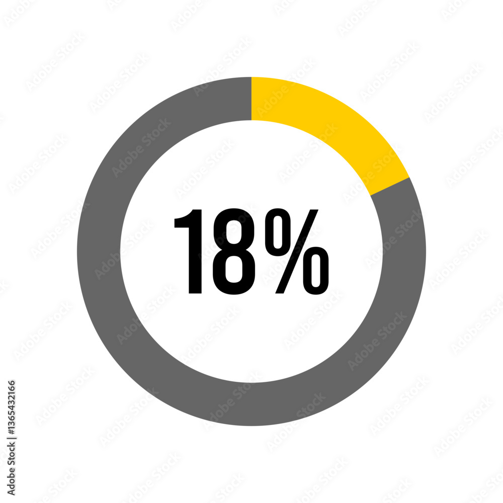 18% percent percentage diagram meter from ready-to-use for web design ...