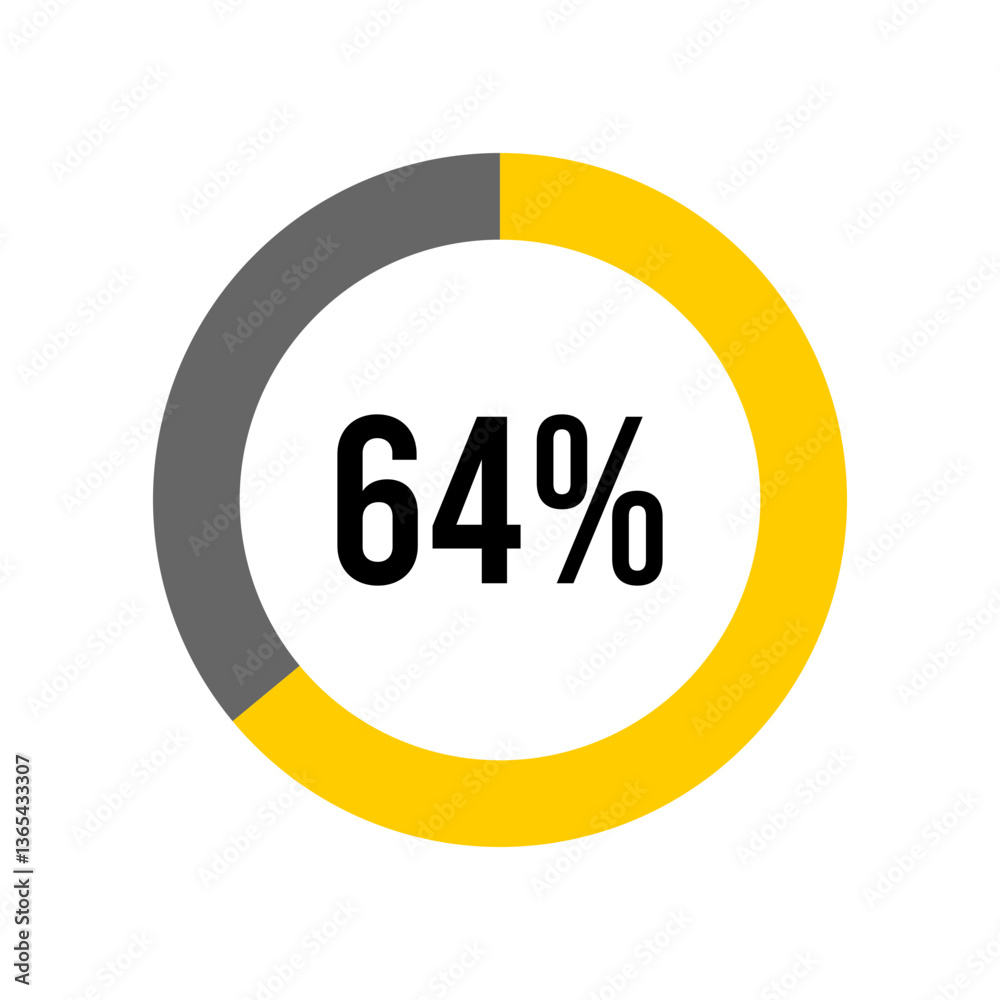 Stockvector 64% percent percentage diagram meter from ready-to-use for ...