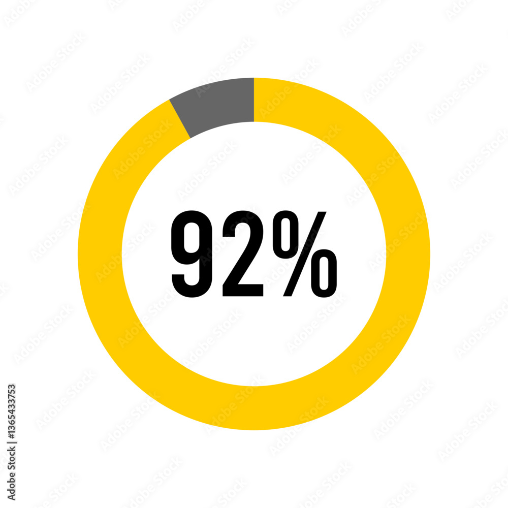 92% percent percentage diagram meter from ready-to-use for web design, user interface UI or ...