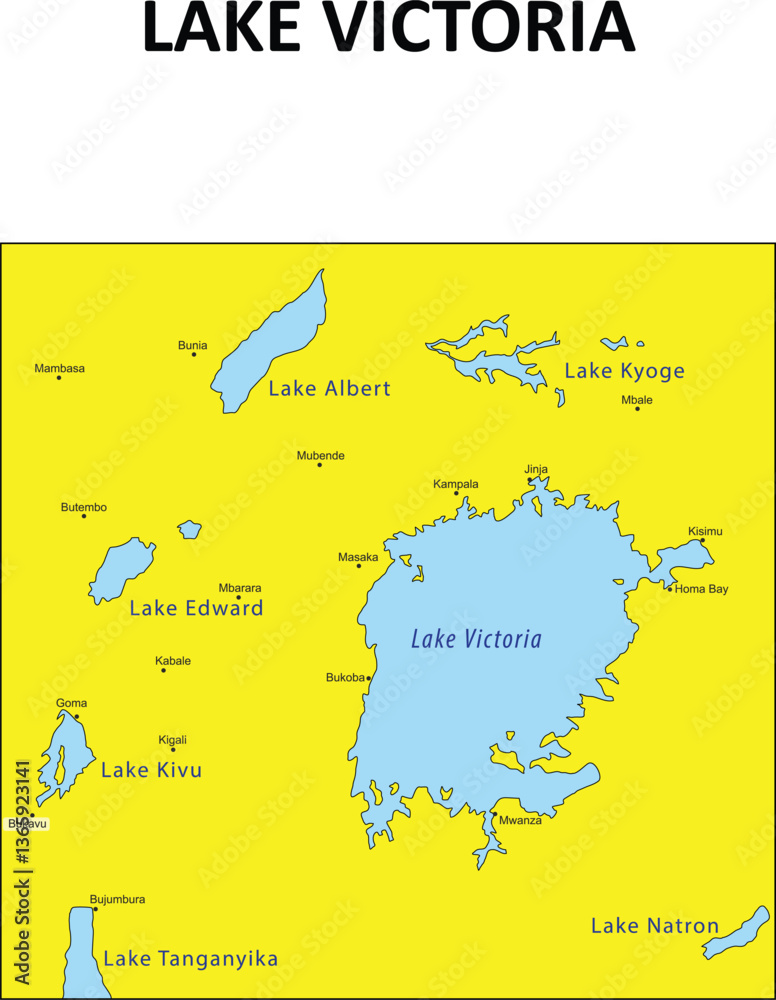 Lake Victoria Map. Major cities in Lake Victoria . Political map of ...