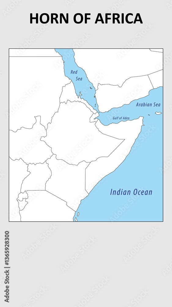 Ilustración de Stock Horn of Africa Map. Political map of Horn of ...