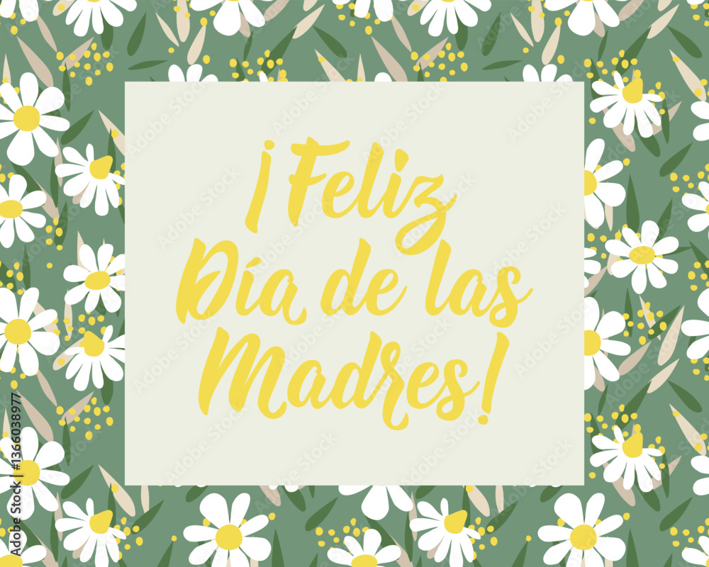 เวกเตอร์ Stock Feliz Dia de la Madre. Translation from Spanish - Happy ...