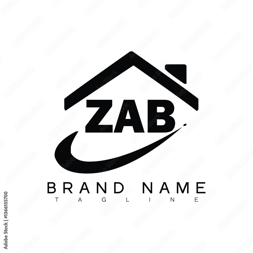 ZAB letter logo design. ZAB business and real estate monogram logo ...