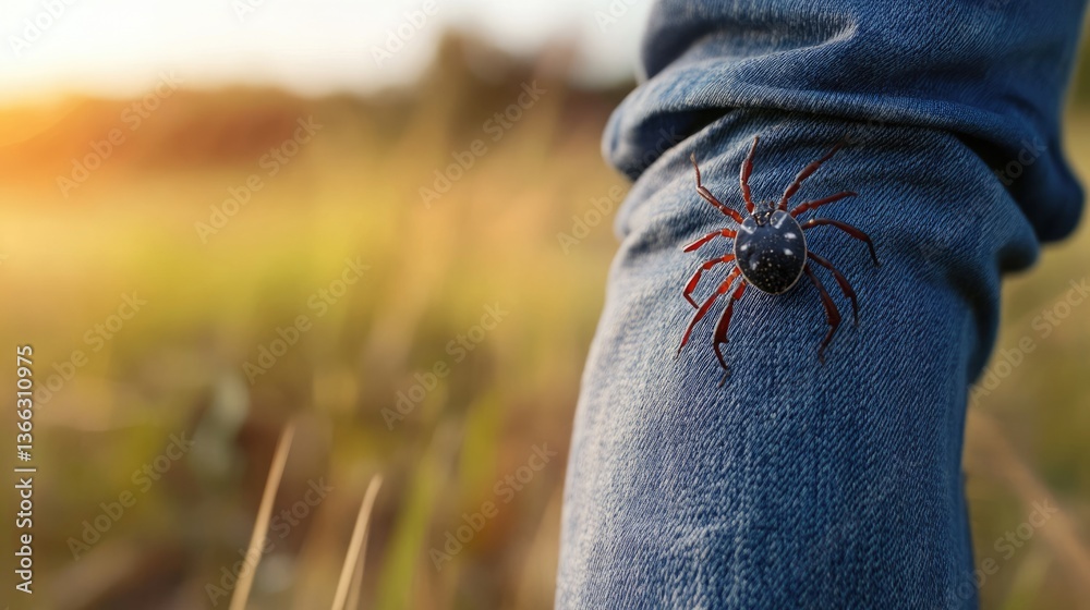 Illustration Stock Lyme Disease Bullseye Rash on a Young Man's Leg: A ...