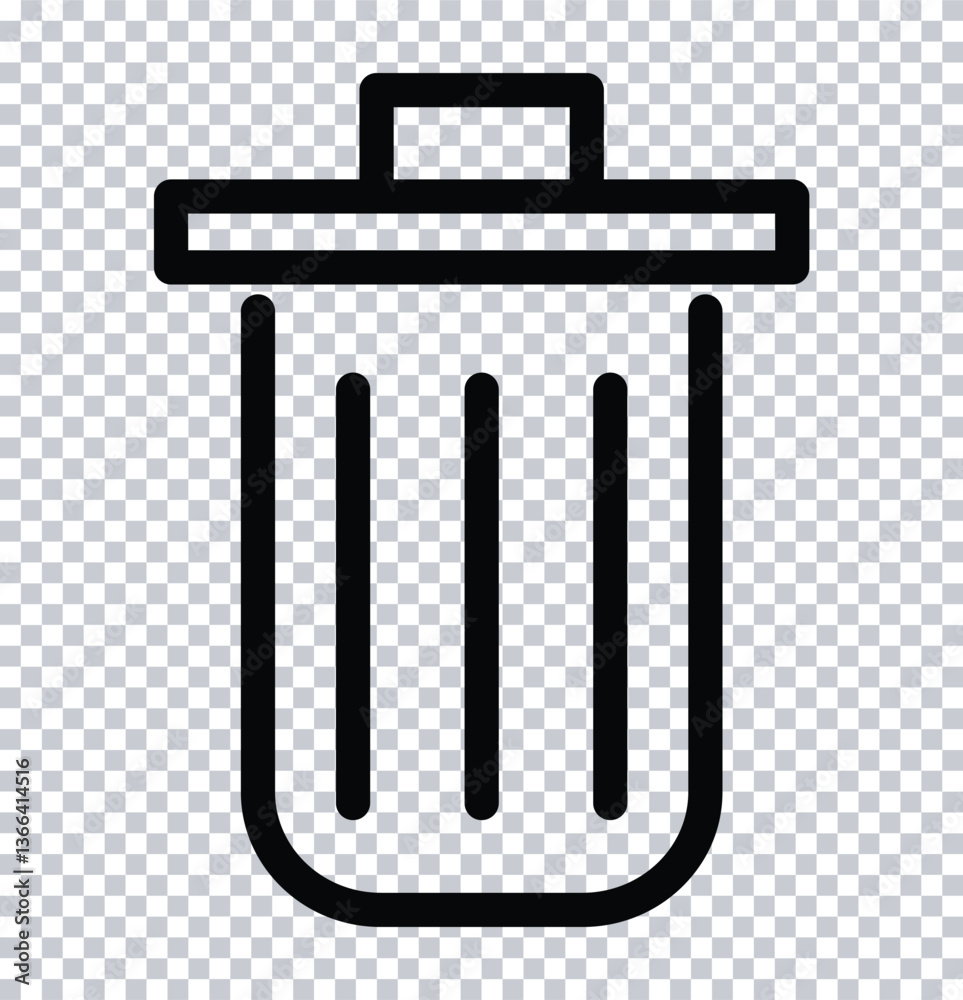 Dustbin Icon Vector - Trash Can & Delete Symbol for Apps, Websites & UI ...