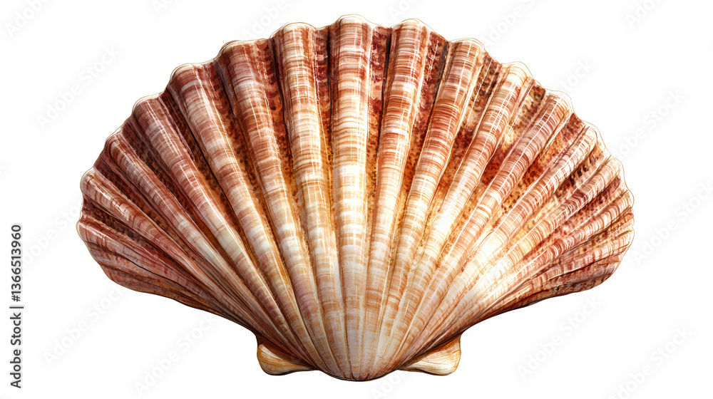 Scallop shell isolated on cutout png transparent background. marine ...