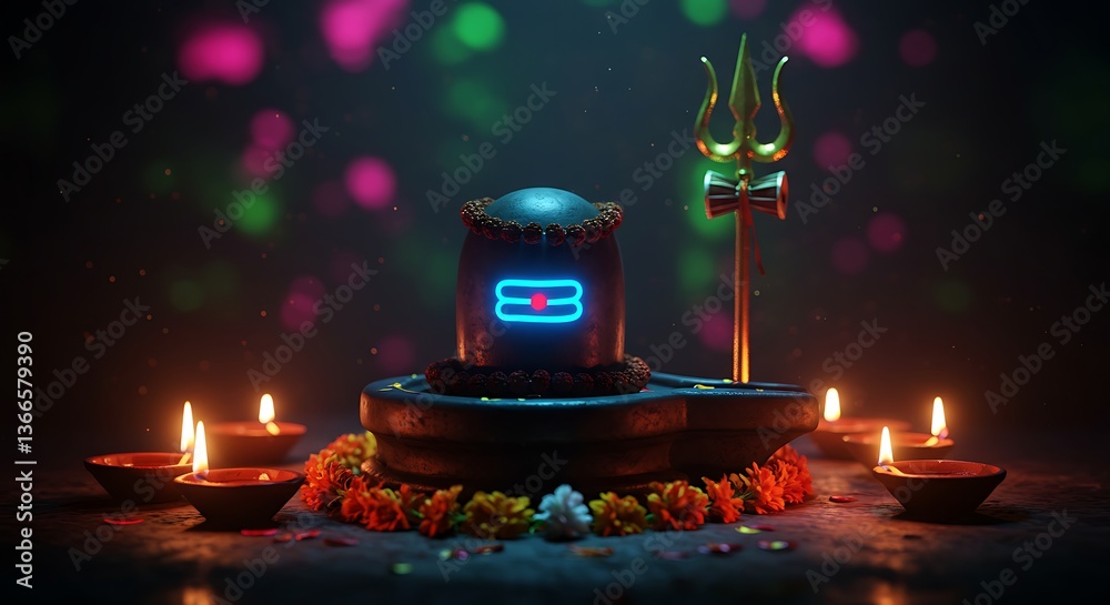 Стоковое фото «,Divine Hindu Lord Shiva Lingam Worship Spiritual ...