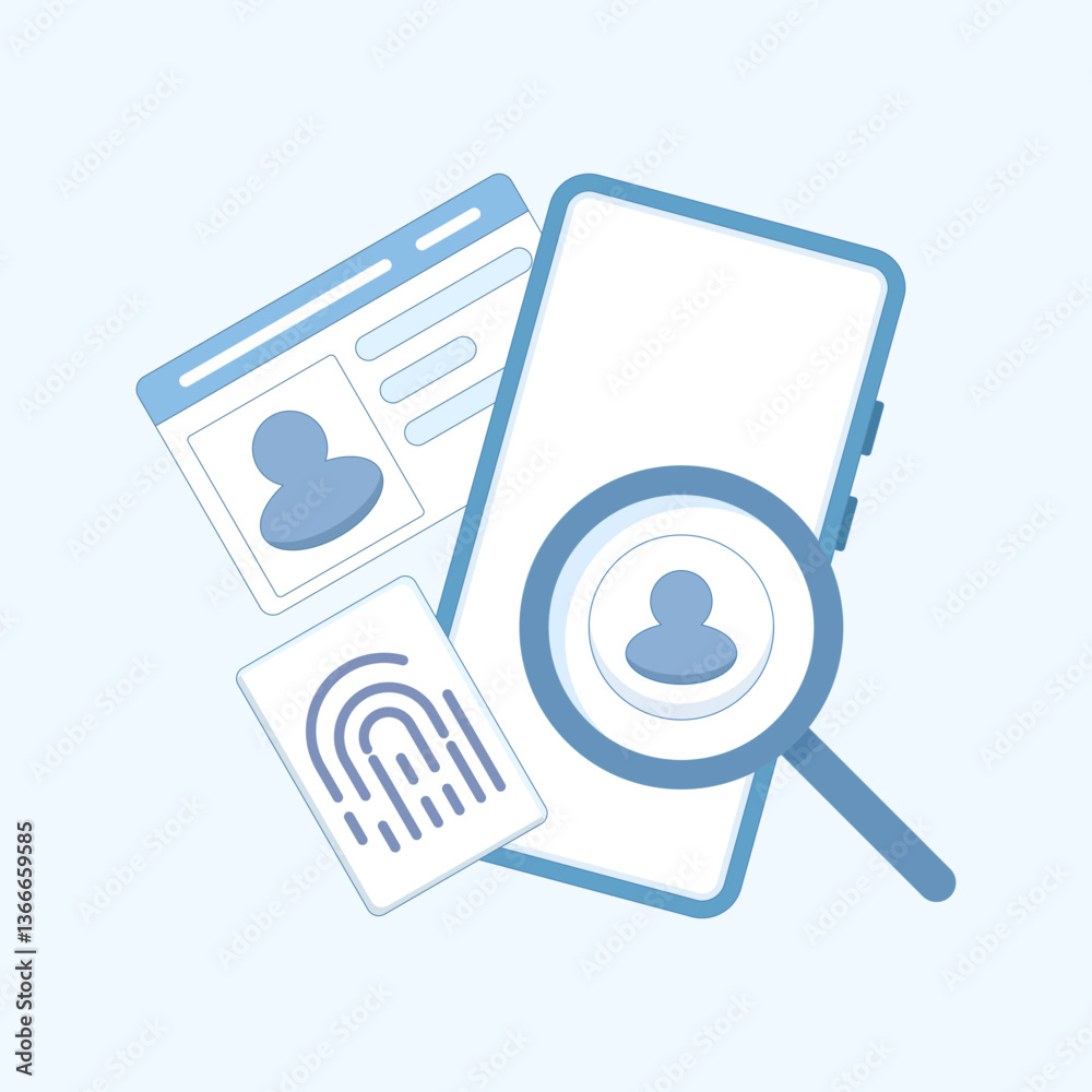 Secure digital authentication concept. Identity verification process ...