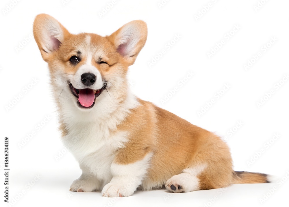 Happy Welsh Corgi Puppy Vector Illustration – Cute Winking Dog Clipart ...