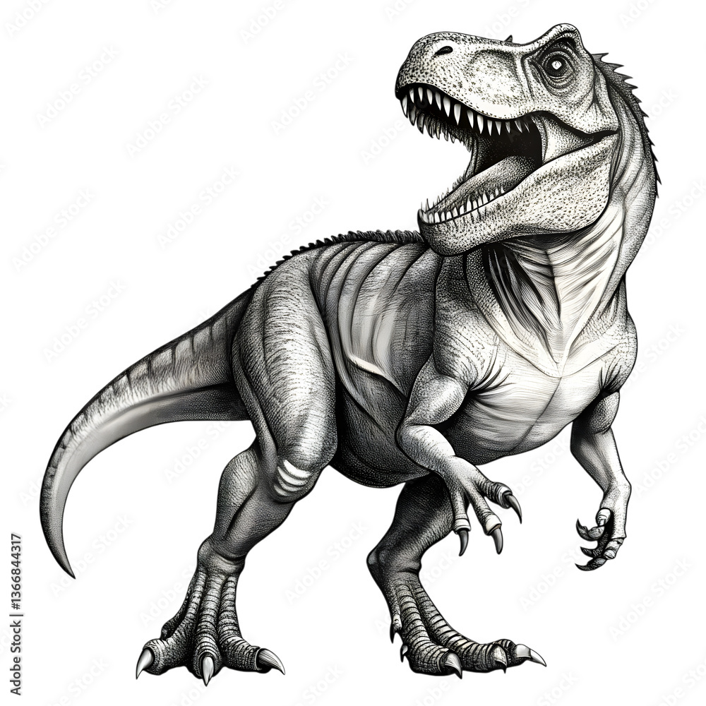Tyrannosaurus Rex Illustration: A detailed illustration of the ...