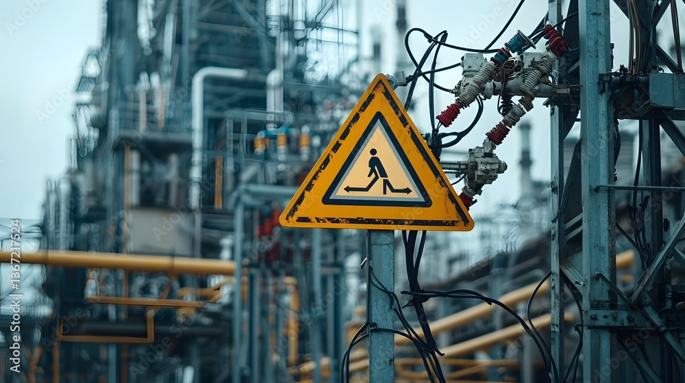Prominent Warning Sign Displayed Near Exposed High Voltage Electrical ...